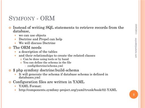 ppt symfony orm doctrine powerpoint presentation free download