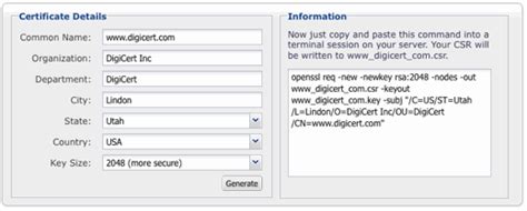 ssl generate key from csr generousprotect