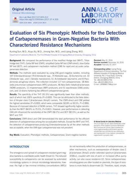 Pdf Evaluation Of Six Phenotypic Methods For The Detection Of