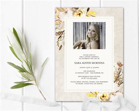 Celebration Of Life Invitation Template 2023 Template Printable