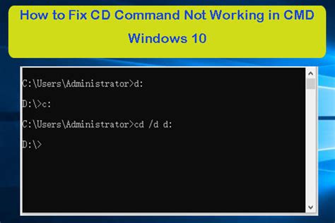 how to fix cd command not working in cmd windows 10