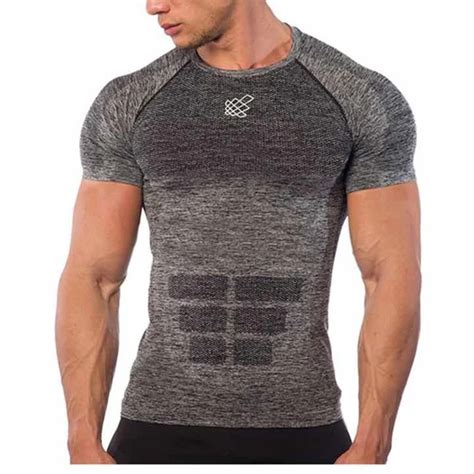 Gymnorth Men Gyms Fitnes T Shirt Skinny Elasticity Bodybuilding Workout