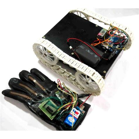 flex sensor based hand gesture controlled all terrain robot arduino