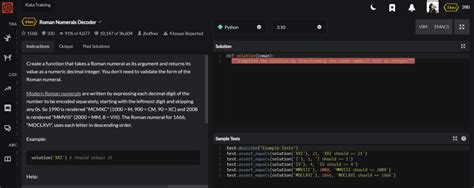 roman numerals decoder codewars today we will solve a coding problem