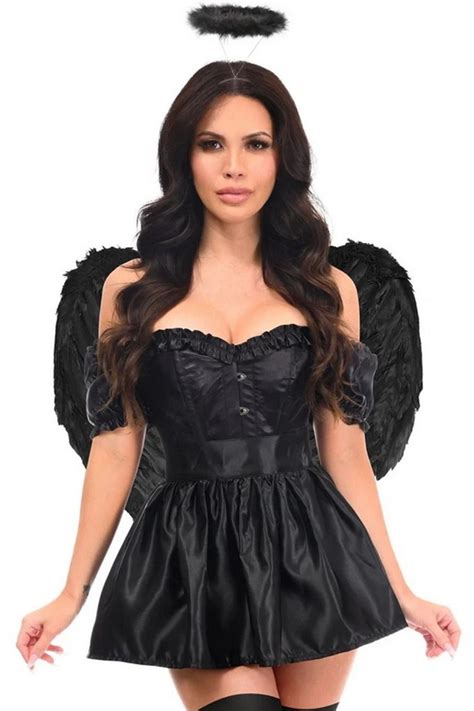 Plus Size Top Drawer Dark Angel Corset Halloween Costume Spicy Lingerie