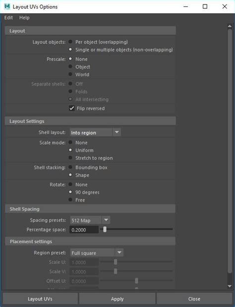 solved uv layout tool in maya 2018 is using an older version