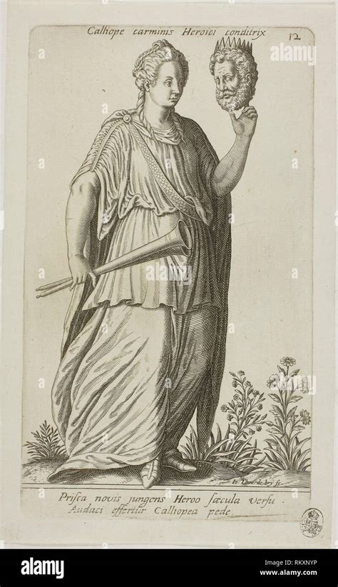 Calliope Muse Of Epic Poetry Plate 12 From Parnassus Biceps 1601