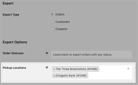woocommerce local pickup plus compatibility csv xml export