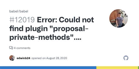 error could not find plugin proposal private methods ensure there