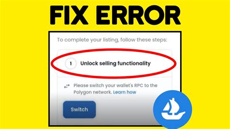 😱 how to fix unlock selling functionality error on opensea it works