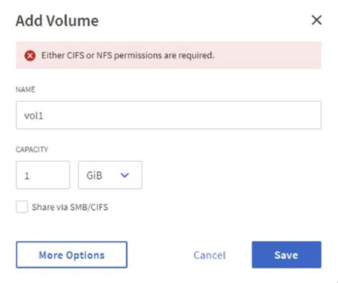 new volume in svm with only cifs enabled cannot be created without cifs