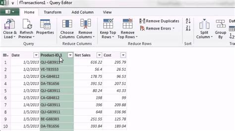 excel 2013 power query 02 transform data and import into