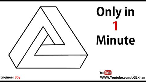 How To Draw Impossible Triangle In One Minute Youtube