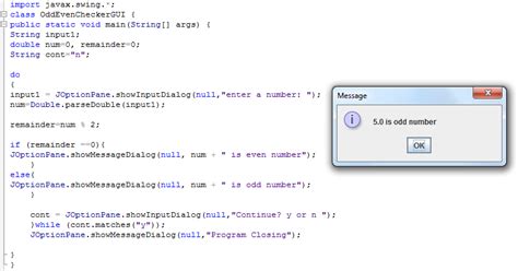 odd even number checker in java