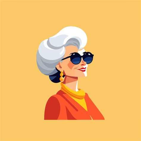 Premium Vector Grandma Old Lady Flat Illustration Vector