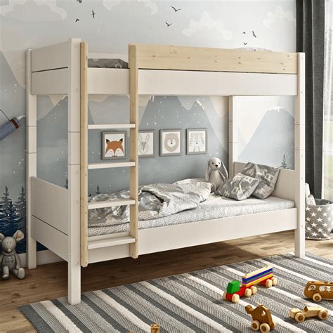Lit Superposé Séparable Enfant H174 90x200 Achille Blanc Bois