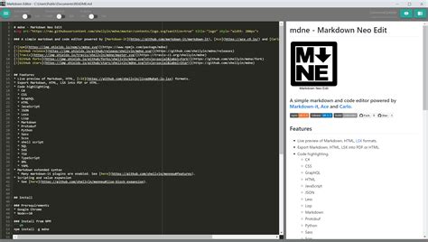 github shellyln mdne markdown neo edit a simple