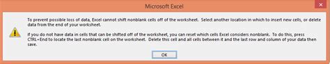solved error in excel insert column or row in excel solution provided