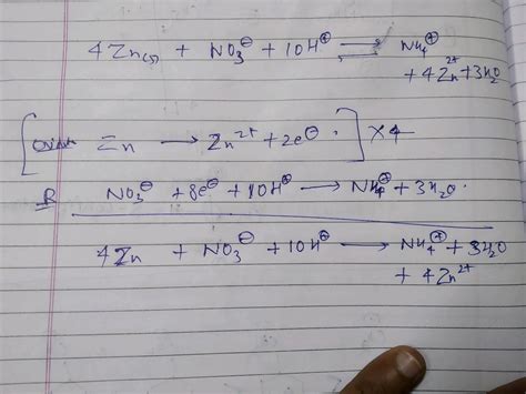 Complete And Balance The Given Reaction Zn No3 Zn 2 Nh4