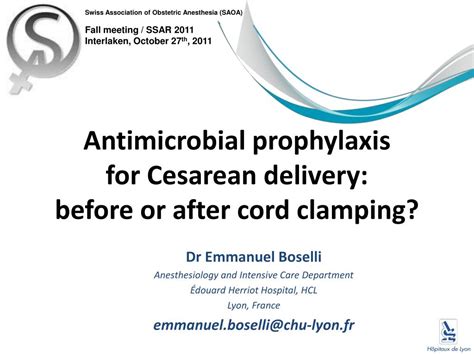 Ppt Antimicrobial Prophylaxis For Cesarean Delivery Before Or After
