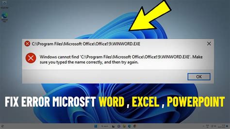 windows cannot find winword exe make sure you typed the name correctly