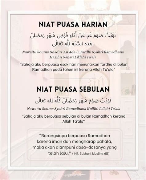 Niat Puasa Ramadan Sebulan Dan Harian