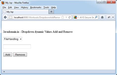 dynamically add and remove value to dropdown javascript example program