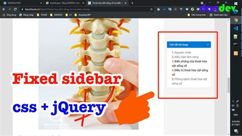 fixed sidebar với css và jquery