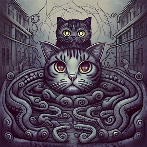 Kitty Lovecraftian Anxiety Panic Ar 9 16 Arthub Ai