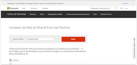 como resolver o erro directx com o directx end user runtime web