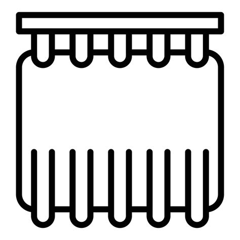 Decoration Shower Curtain Icon Outline Style 15603884 Vector Art At