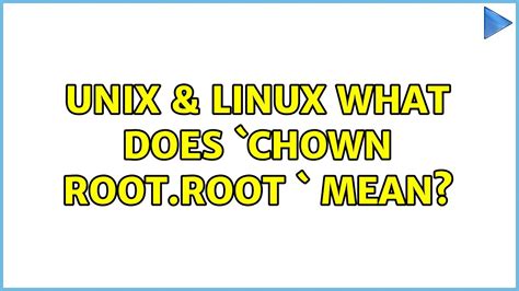 unix and linux what does `chown root root file` mean 2 solutions