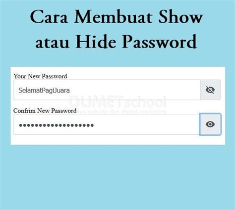 cara membuat show atau hide password