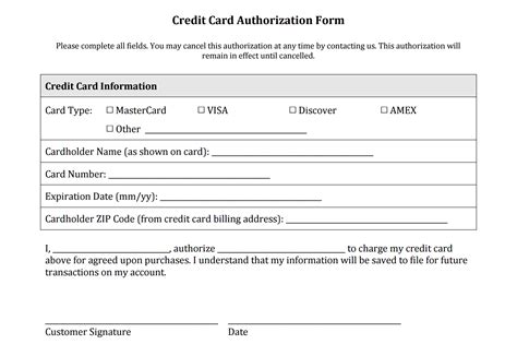 credit card authorization form templates [download]