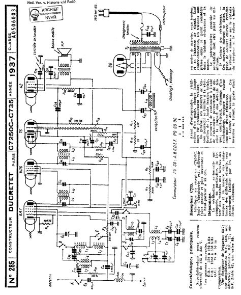 Ducretet C735 Receiver 1937 Sch Service Manual Download Schematics