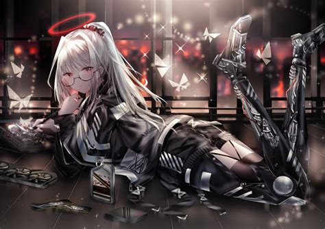 junpaku karen original silver hair absurdres commentary request