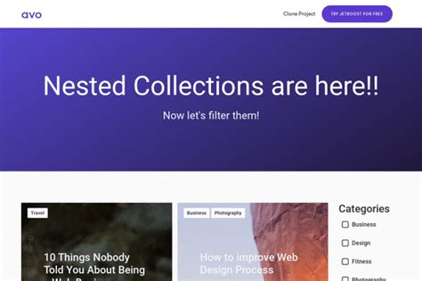 filter nested collections webflow