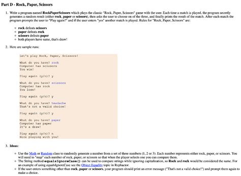 solved part d rock paper scissors 1 write a program