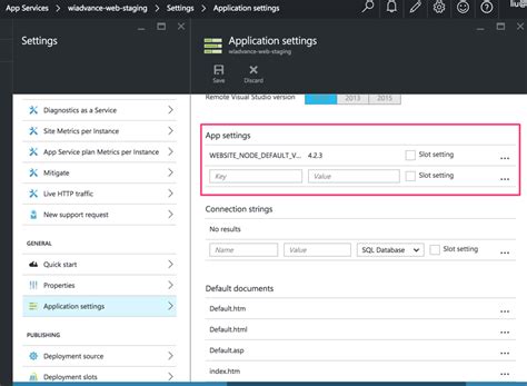 set environment variable in azure app services