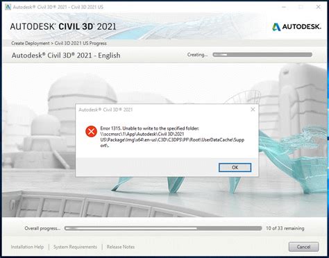 civil 3d 2021 deployment creation error autodesk community