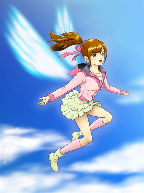 Safebooru 1girl Angel Wings Brown Eyes Brown Hair Eri Goseiger