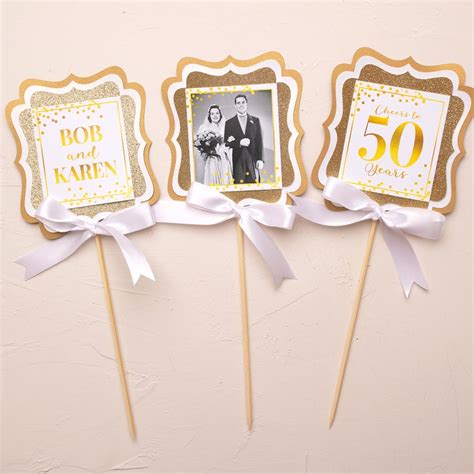 Golden Anniversary Centerpiece Printable 50th Anniversary Etsy