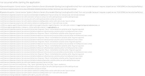 invalidoperationexception cannot resolve from root provider because it