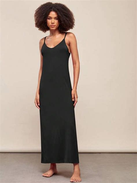 Shein Basics Solid Split Side Cami Dress Shein Usa