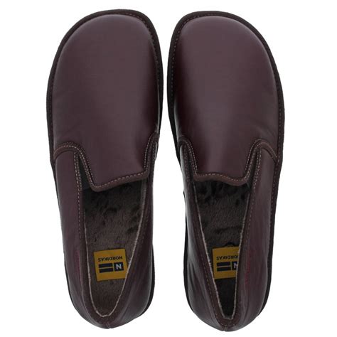 Nordikas Noble 663 Mens Full Slippers Burdeos Burgundy Leather