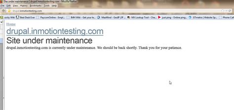 how to enable maintenance mode in drupal 7 inmotion hosting