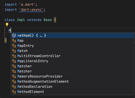 autocomplete for overriding methods does not show if the method has non
