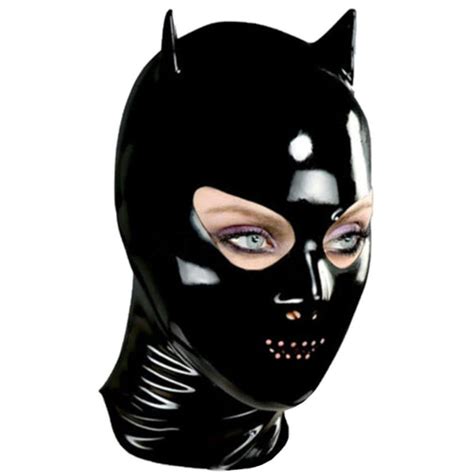 Latex Masks Rubber Catwoman Masks Fetish Bondage Hoods Laidtex