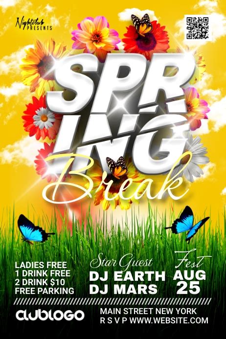 Spring Break Party Flyer Template Postermywall