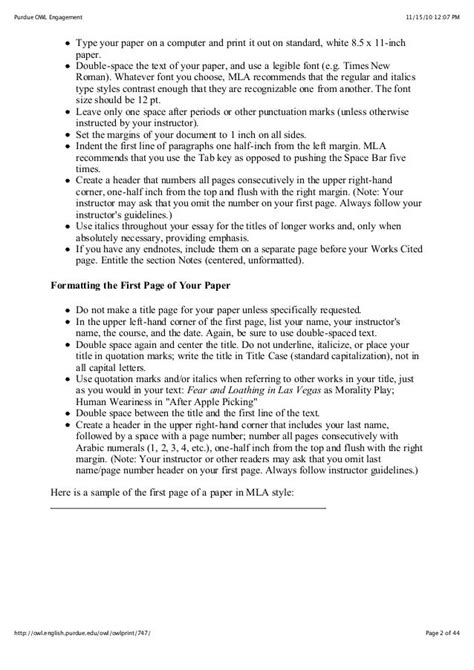 Owl Purdue Mla Format